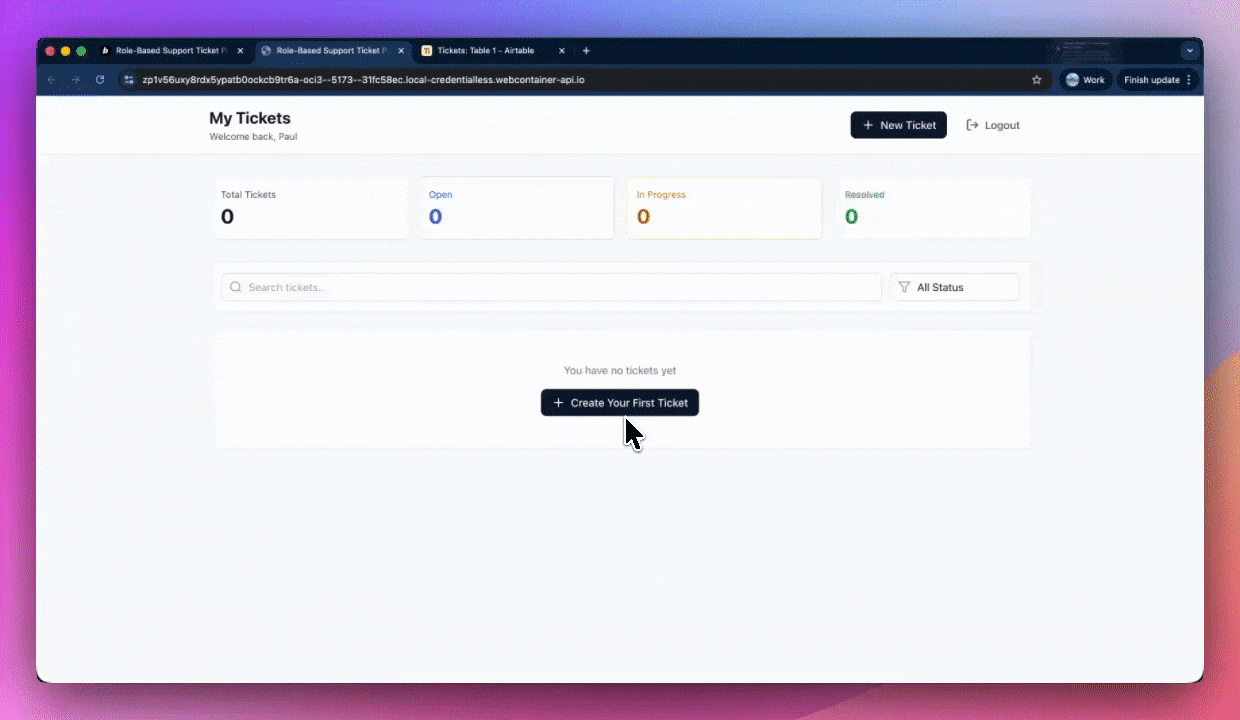 Building a Support Ticket Portal Using Airtable | Bolt Use Cases
